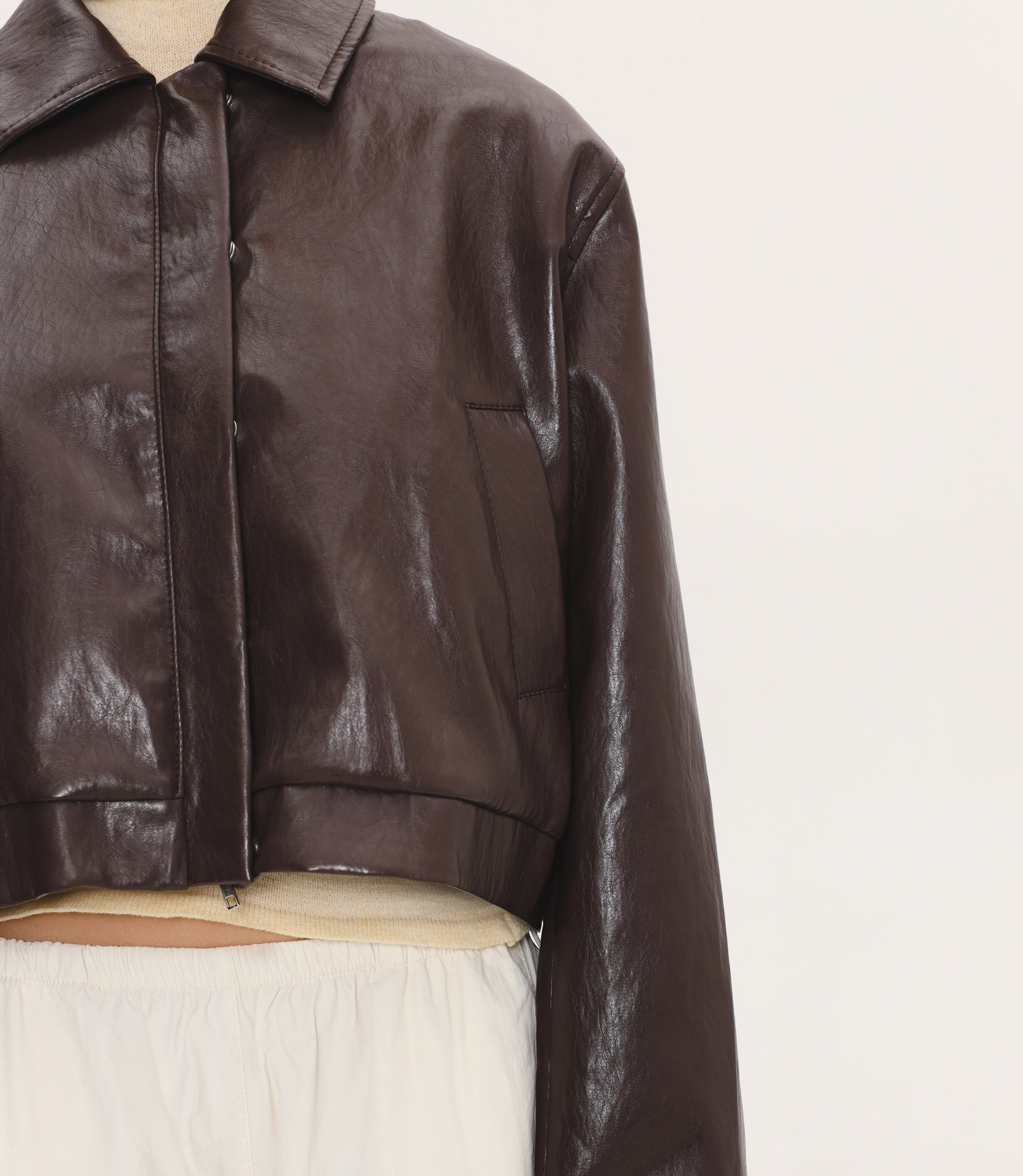 FAUX LEATHER ZIP-UP JACKET - buy at PAPAYA |Ukrainian brand