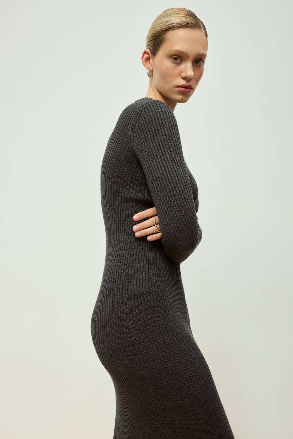 KNITTED DRESS WITH CUT - buy at PAPAYA |Ukrainian brand