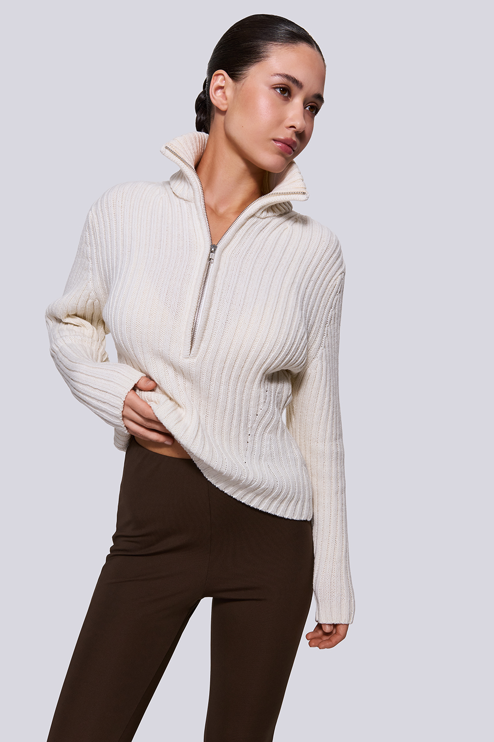 MERINO WOOL BLEND ZIPPER SWEATER - buy at PAPAYA |Ukrainian brand
